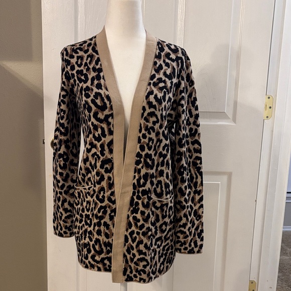 Sweaters | J Crew Factory Leopard Print Cardigan | Poshmark